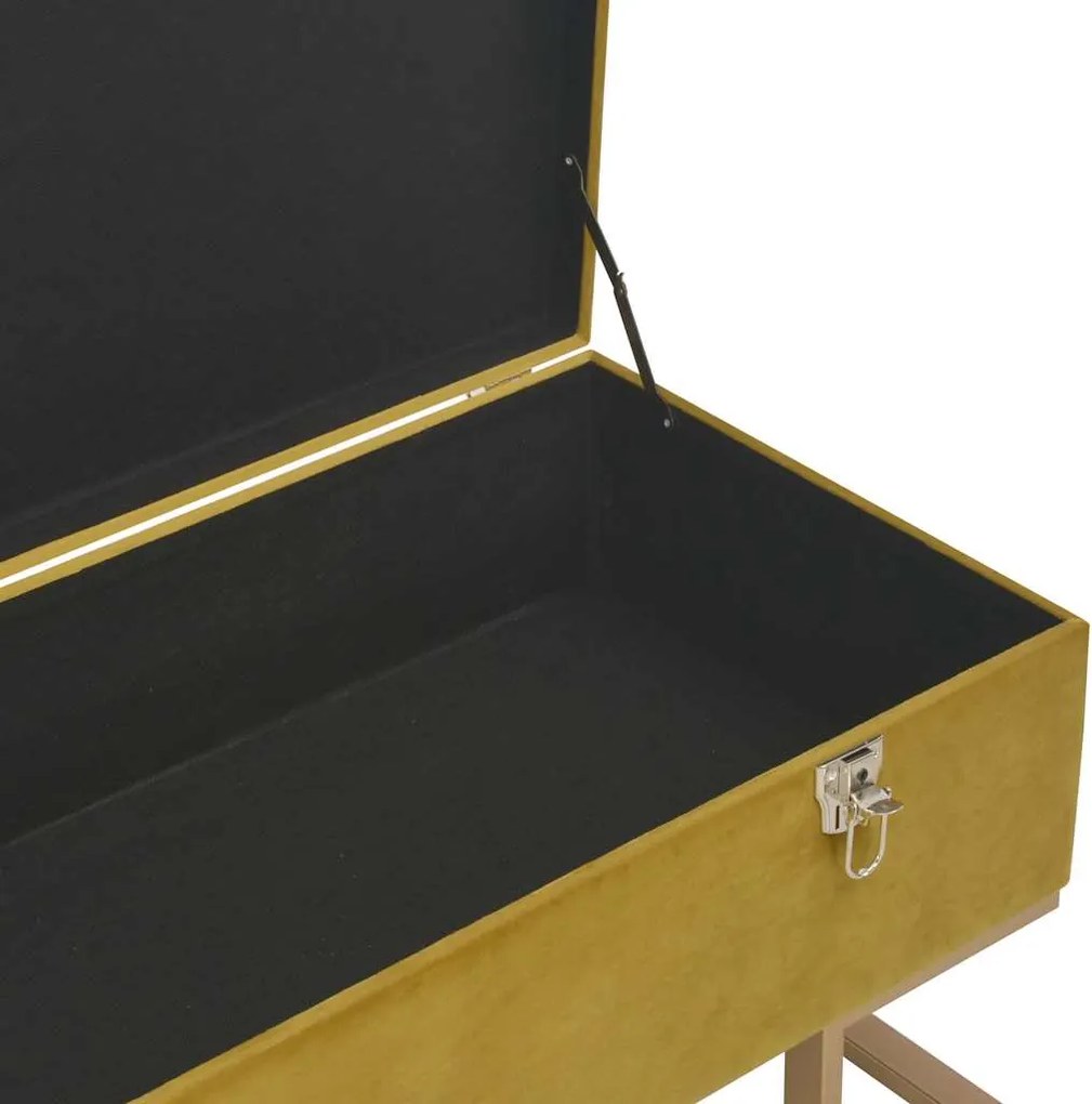 Lavice s úložným prostorem 105 cm hořčicová samet 247571