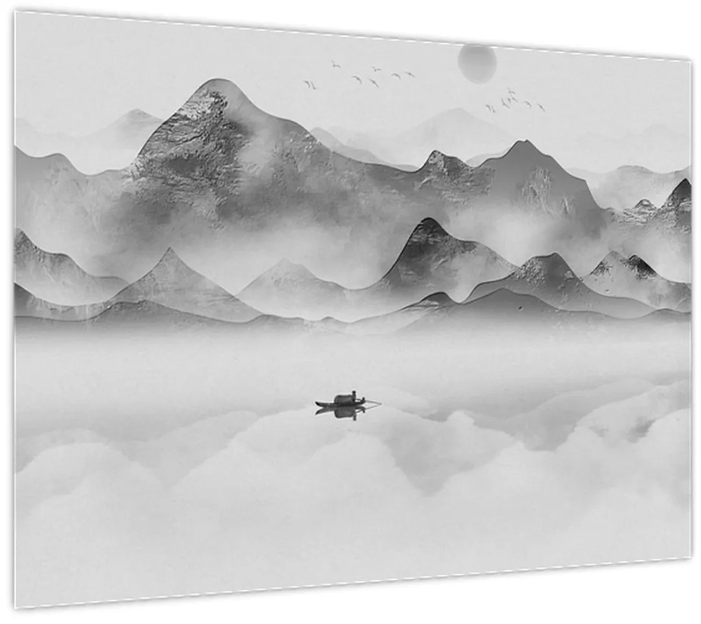 Skleněný obraz - Japonské jezero (70x50 cm)