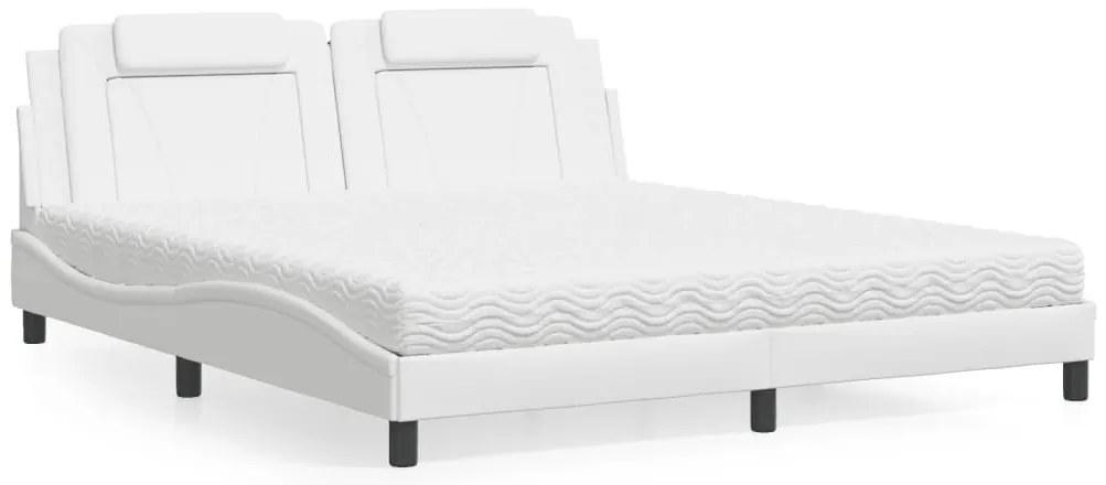 Postel Viana s matrací bílá 180 x 200 cm umělá kůže 3208811
