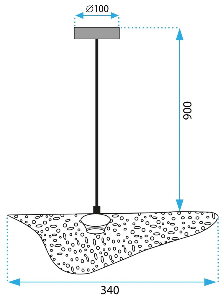 Toolight Stropní svítidlo APP1467-1CP BLACK/GOLD