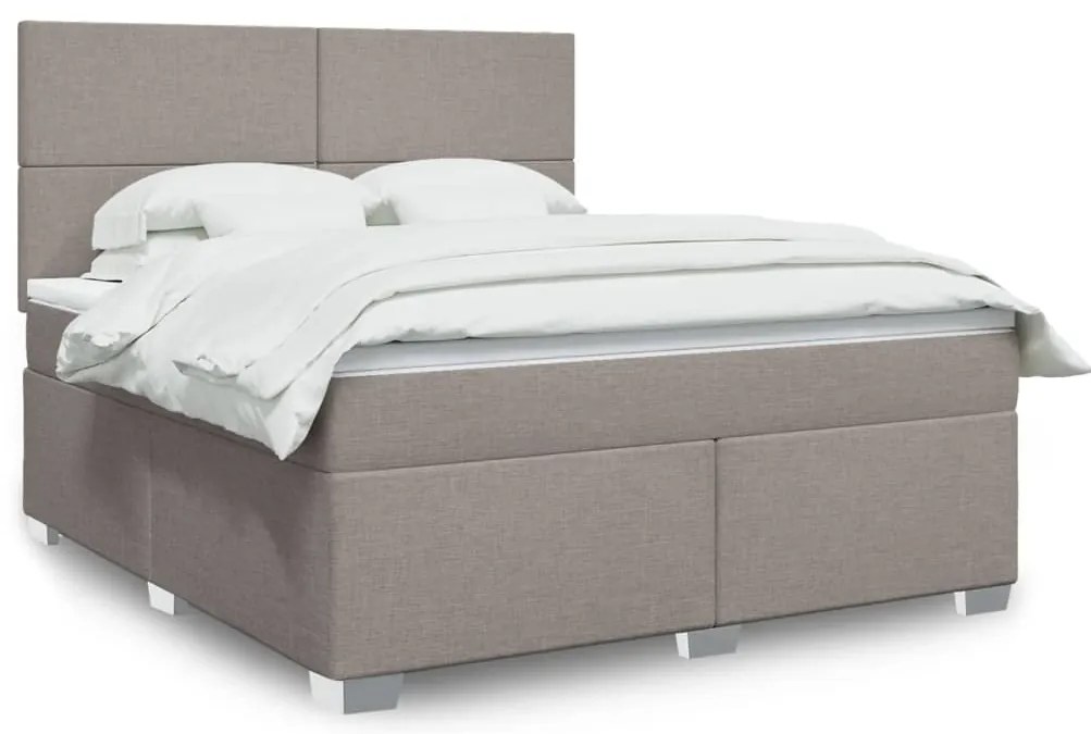 Box spring postel s matrací taupe 180x200 cm textil 3292864