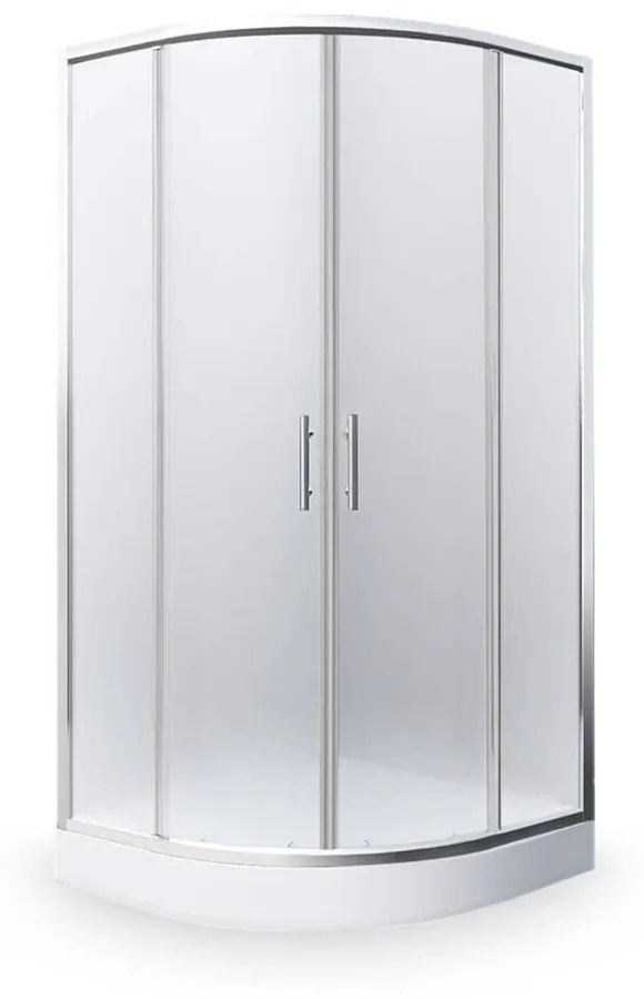 Čtvrtkruhový sprchový kout s dvoudílnými posuvnými dveřmi HOUSTON NEO 1900 mm 880–890 550 Matt glass S Brillant HOUSTON NEO/900 N0649