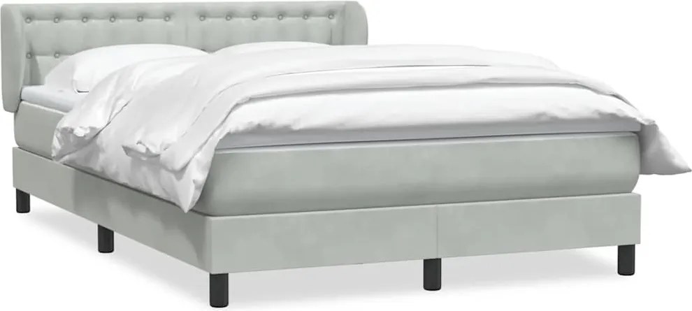 Box spring postel s matrací světle šedá 160x210 cm samet 3317865
