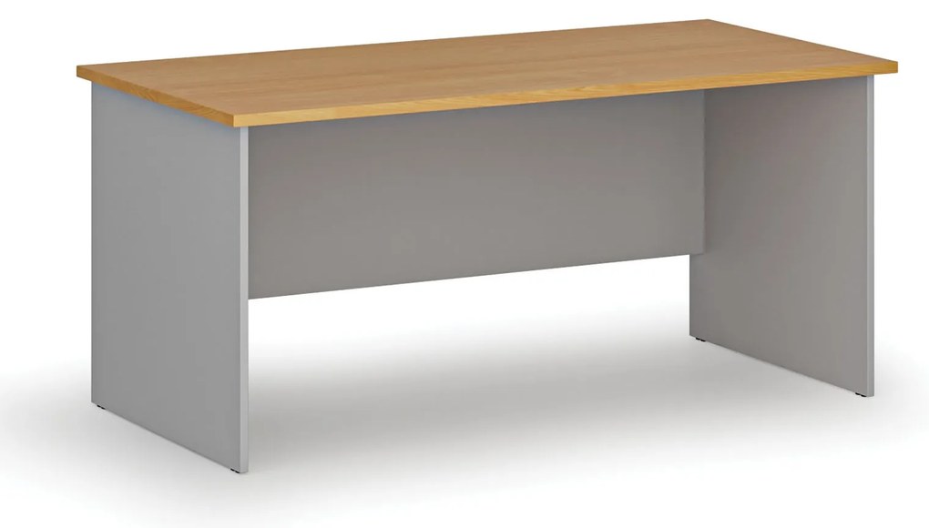 Kancelářský psací stůl PRIMO GRAY, 160x80 cm, šedá/buk
