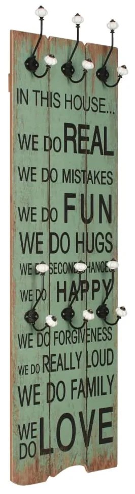 Nástěnný věšák na kabáty HAPPY LOVE s 6 háčky 120 x 40 cm 245855