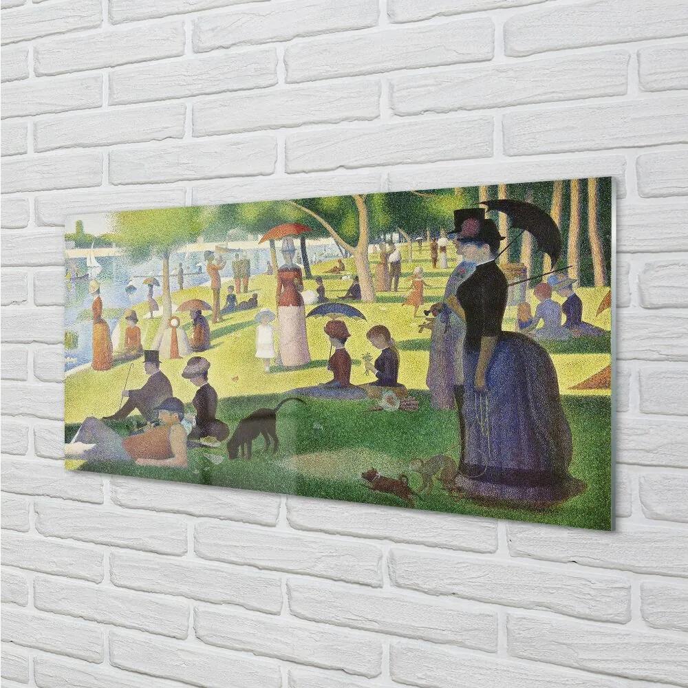 Obraz na skle Art setkání u jezera 120x60 cm