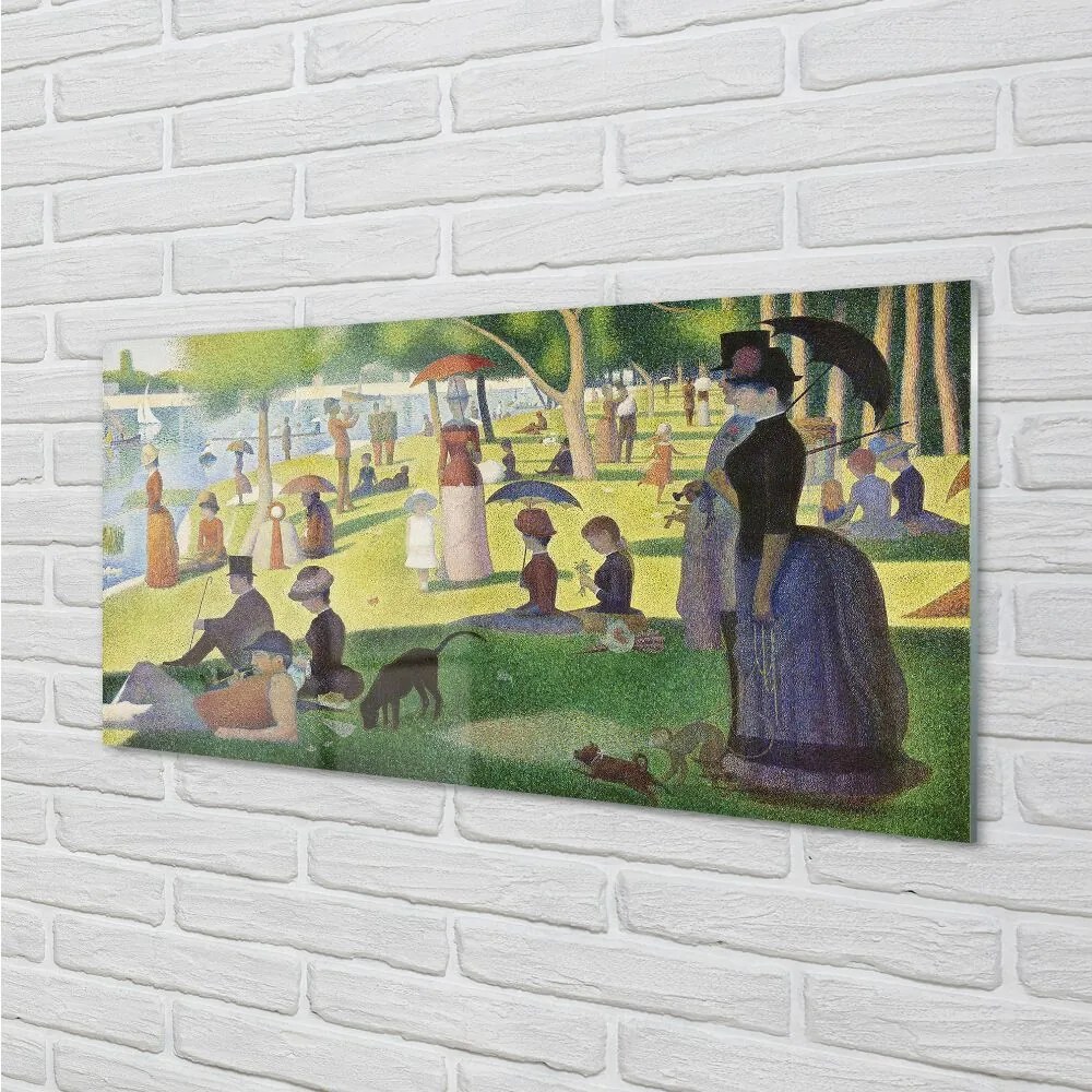 Obraz na skle Art setkání u jezera 125x50 cm