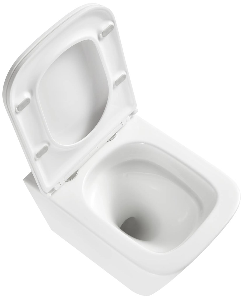 Invena Florina, závěsná WC mísa se Swirlflush 495x365x370 mm + toaletní sedátko s pomalým zavíráním, bílá, INV-CE-94-001-L