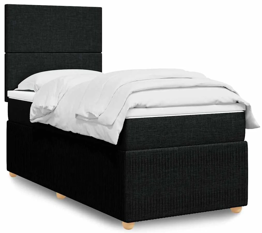 Box spring postel s matrací černá 100 x 200 cm textil 3291962