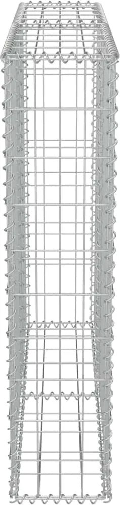 Gabionová zeď s kryty z pozinkované oceli 100 x 20 x 100 cm 143578