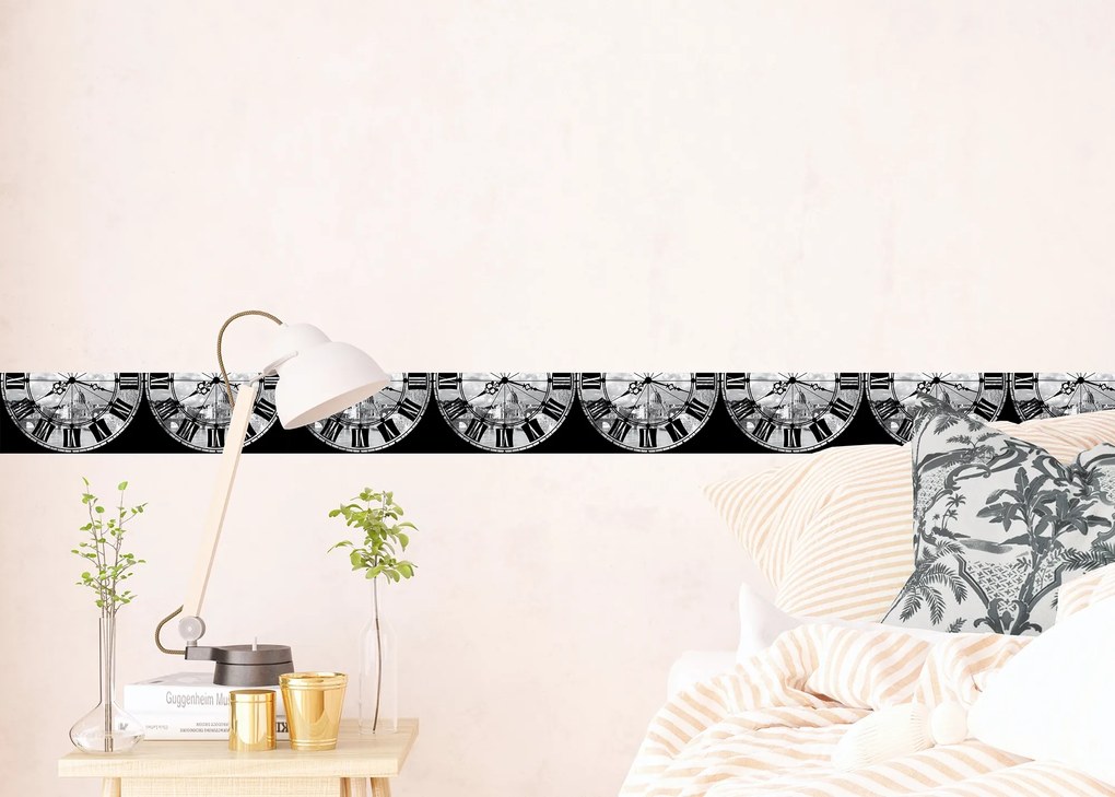 Samolepící bordura na zeď Řím s Hodinami | 5 m x 13.8 cm | DWB8204