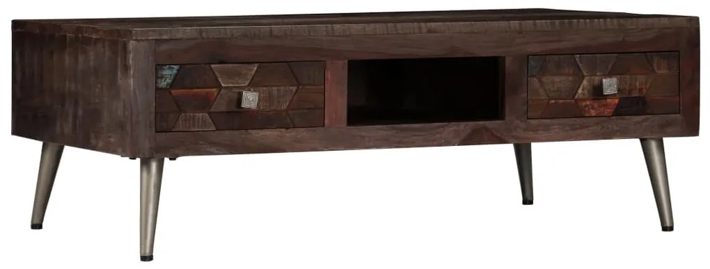 Konferenční stolek z masivního recyklovaného dřeva | 100x60x35 cm