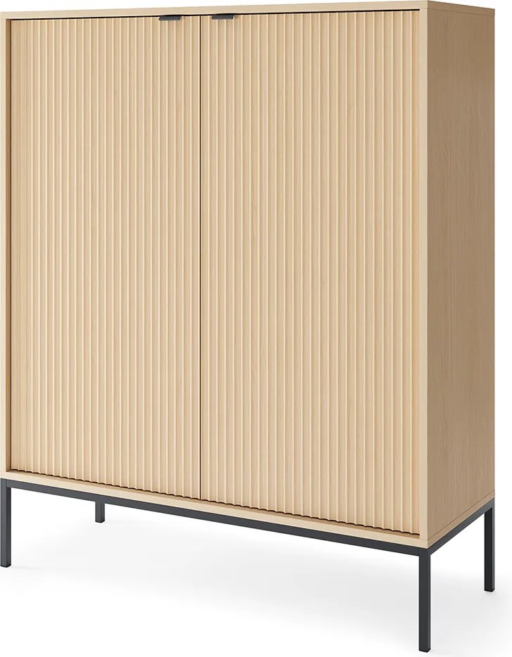 Komoda NOVA cz K104 | s policemi | 104 cm | dub vicenza/černá