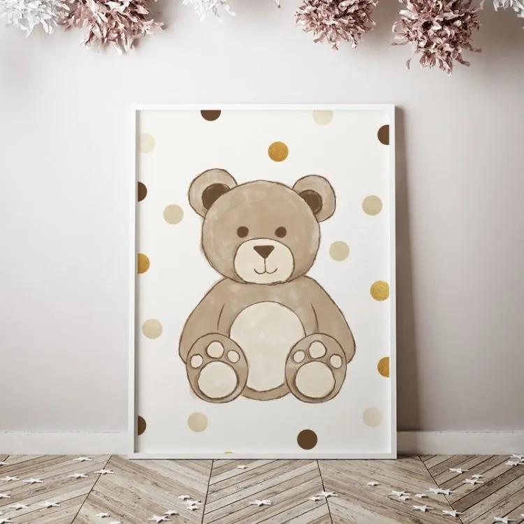 lovel.cz Plakát Teddy - medvídek + dots P002