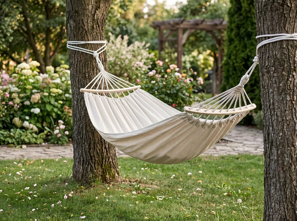 Houpací síť ZENVIO COMFORT 200x80 cm, bílá + taška zdarma