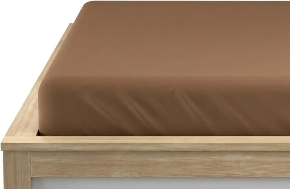 Jersey prostěradlo HIGHFIT hnědé 90 x 200 cm