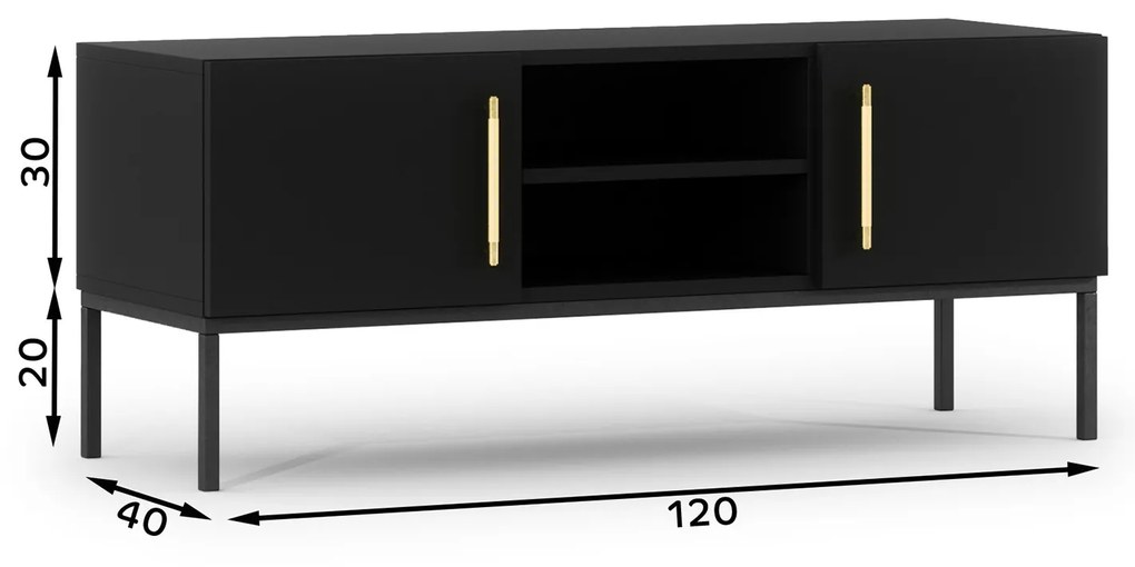 Eltap TV stolek Lanzzi 120 Černá Mat