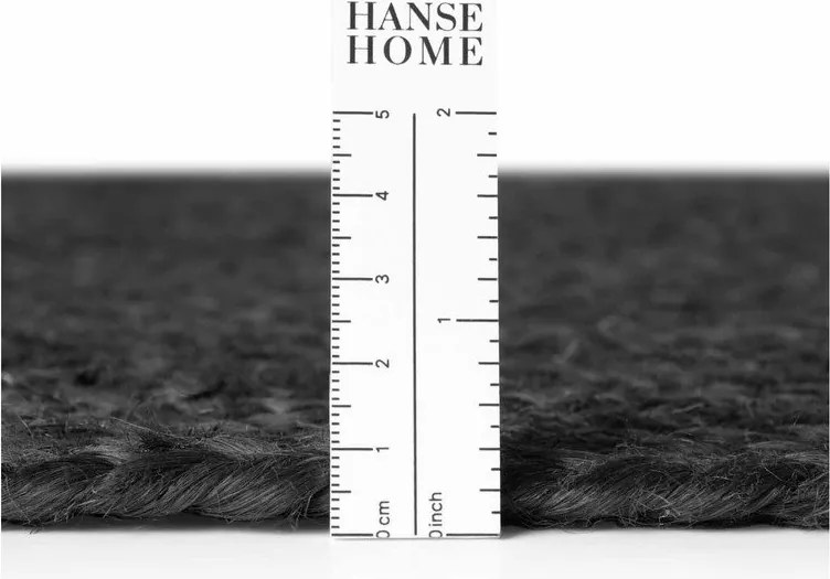 Černý oboustranný/ručně tkaný jutový běhoun 80x200 cm Juno – Hanse Home