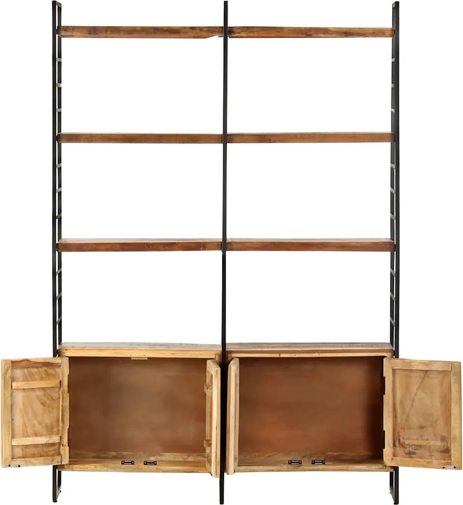 4patrová knihovna 124 x 30 x 180 cm masivní recyklované dřevo 284415