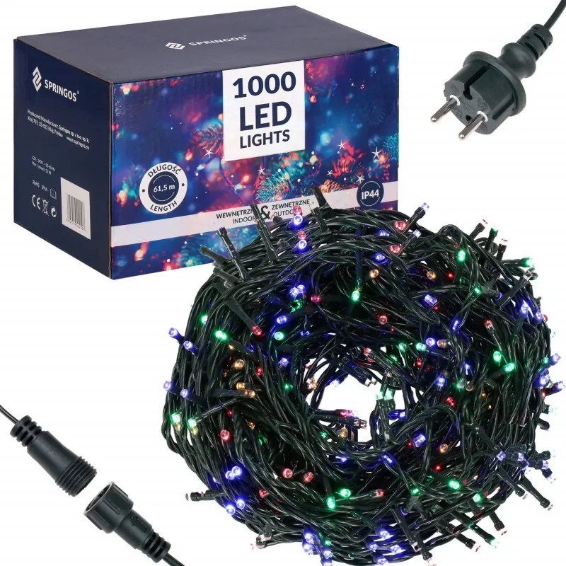 LED světelný řetěz - 81,5m, 1000LED, IP44, multicolor