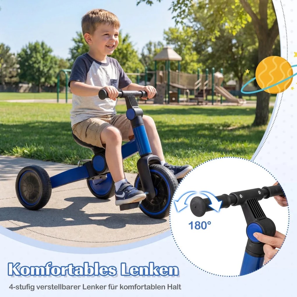 Costway Dětské kolo 5-in-1 dětské balanční kolo s odnímatelnými pedály