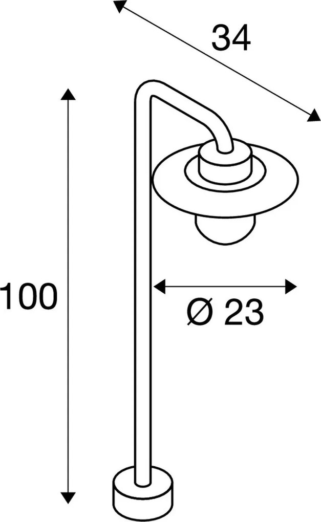 LA 1000822 MOLAT POLE, venkovní stojací světlo, E27, antracit, max. 60W, IP44 - BIG WHITE (SLV)