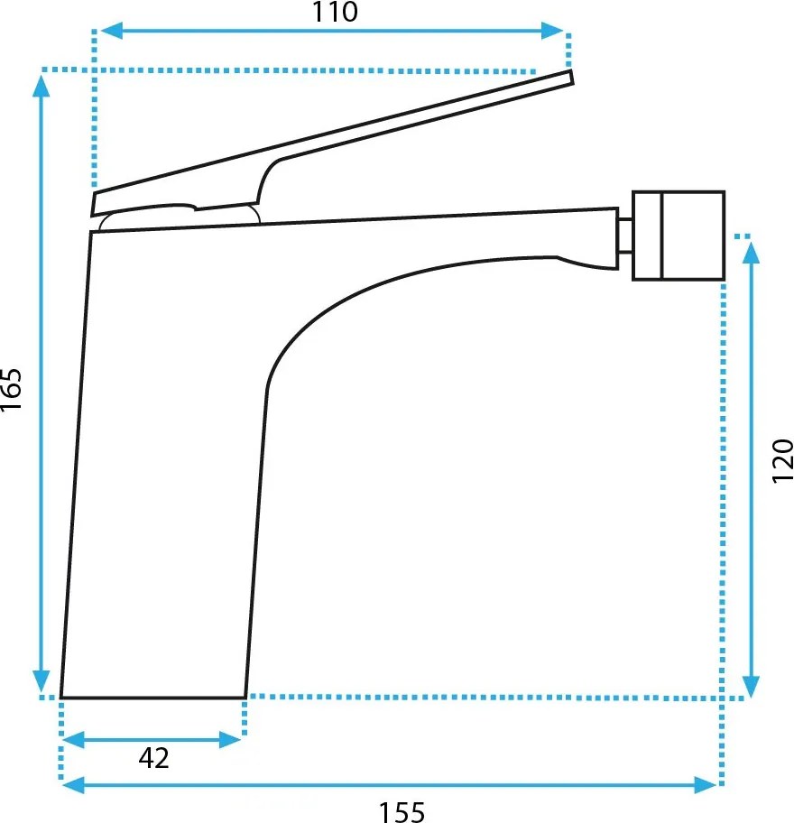 Rea Avalon, bidetová baterie h-165, grafitová, REA-B2700