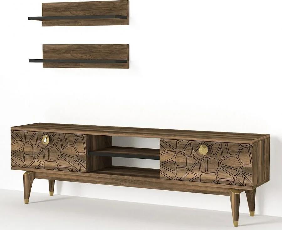 Casarredo - Komfort nábytek Televizní stolek s policemi BENITO ořech