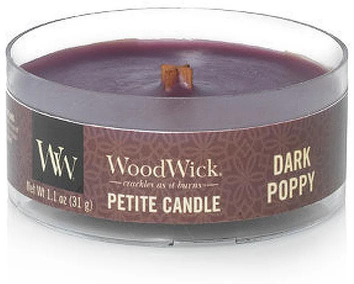 WoodWick – Petite Candle vonná svíčka Dark Poppy (Vlčí mák), 31 g