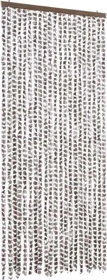 Závěs proti hmyzu taupe a bílý 90 x 220 cm Chenille 325461