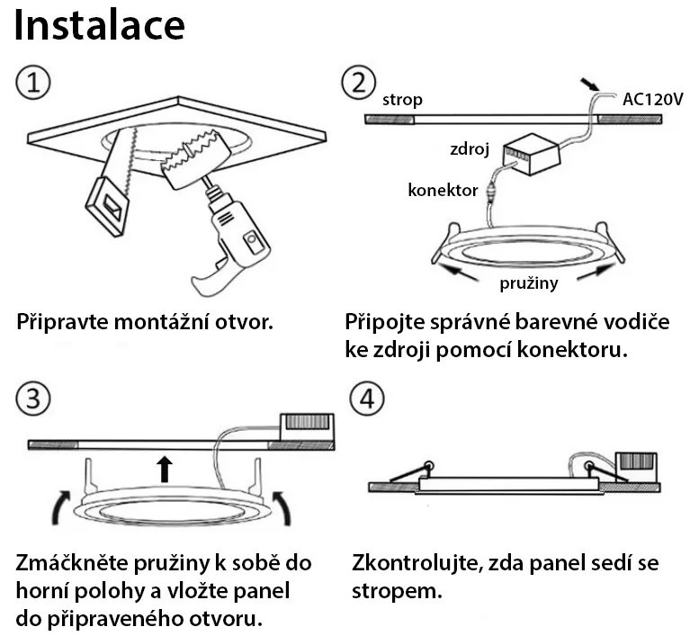 LEDsviti Stmívatelný bílý kruhový vestavný LED panel 225mm 18W denní bílá (6754)