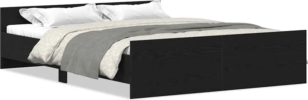 Rám postele bez matrace černý dub 160x200 cm kompozitní dřevo 3329321