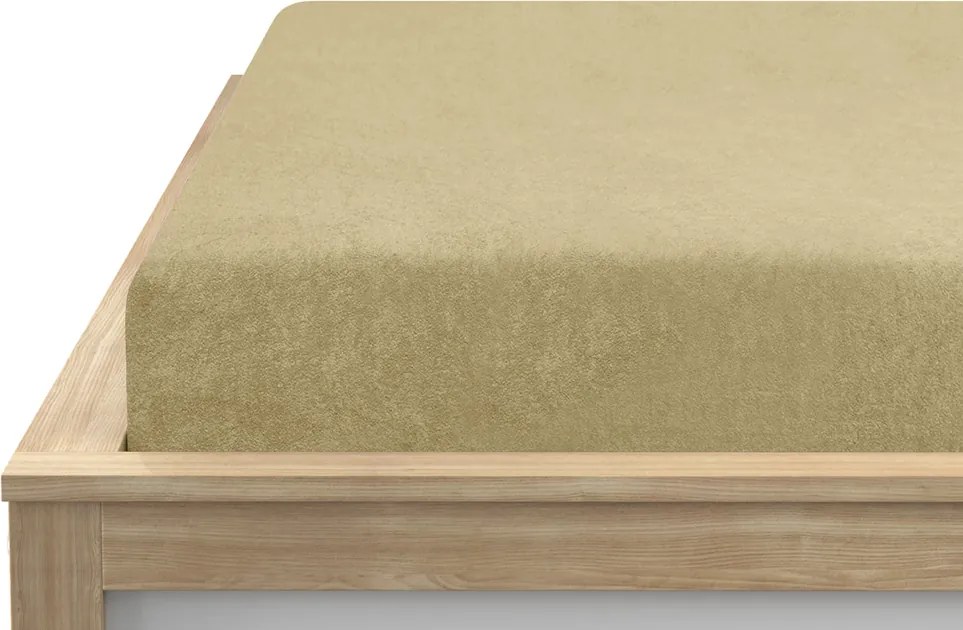 Froté prostěradlo POLY krémové 90 x 200 cm