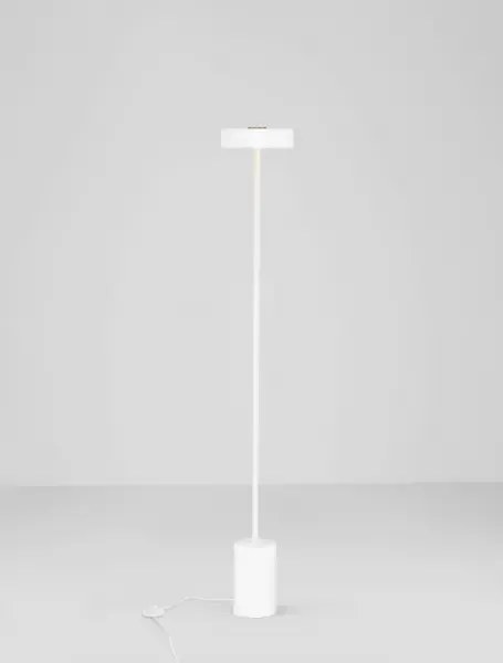 LED černo-dřevěná stojací lampa Thea