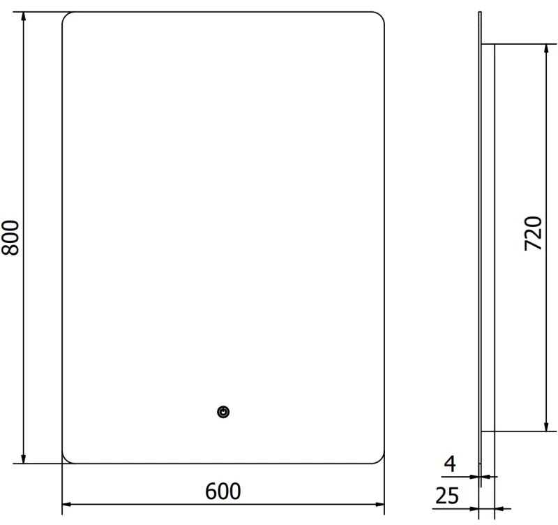Mexen Sun, LED koupelnové zrcadlo s podsvícením 60x80 cm, 6000K, ochrana proti zamlžování, 9807-060-080-611-00