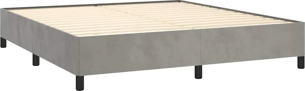 Box spring postel s matrací světle šedá 180x200 cm samet 3129345