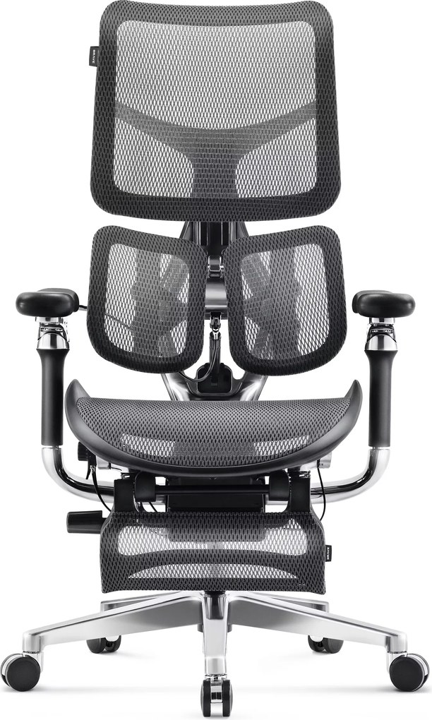 Ergonomická židle s podnožkou černá Premium Normal Size: Diablo V-Kinetic