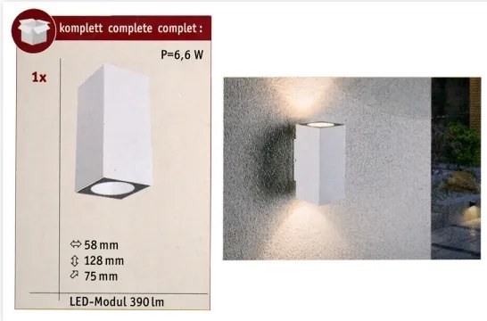 Paulmann 94330 - 2xLED/2,8W IP44 Venkovní nástěnné svítidlo FLAME 230V bílá