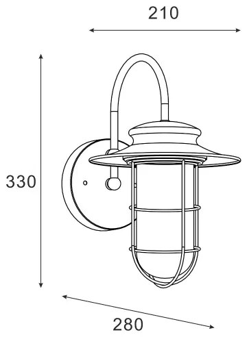 Zuma Line 17068-WD- Venkovní nástěnná lampa INDUSTRIAL 1xE27/60W/230V IP44 černá