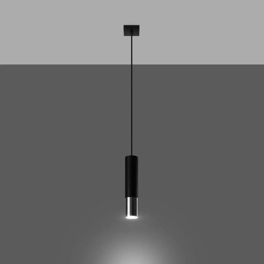 Sollux Lighting Závěsné svítidlo LOOPEZ 1 černé/chromové