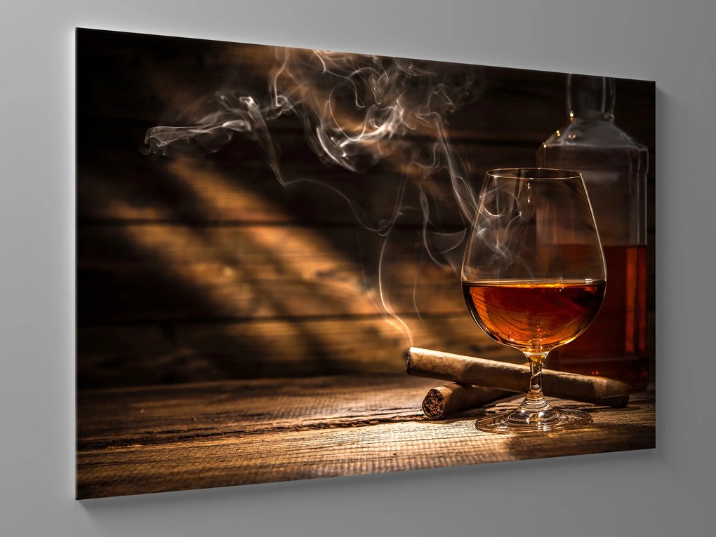 Obraz whiskey a doutník Rozměr: 60 x 40 cm
