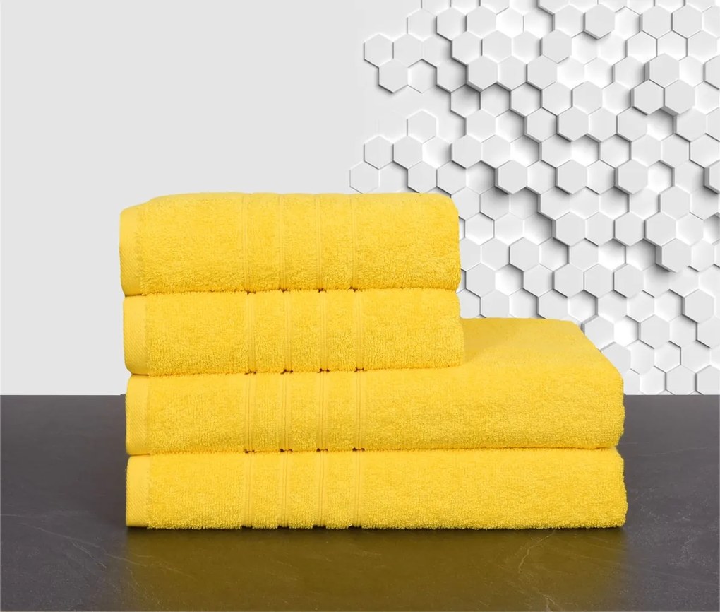 Bavlněný ručník a osuška, Finer žlutý 50 x 95 cm