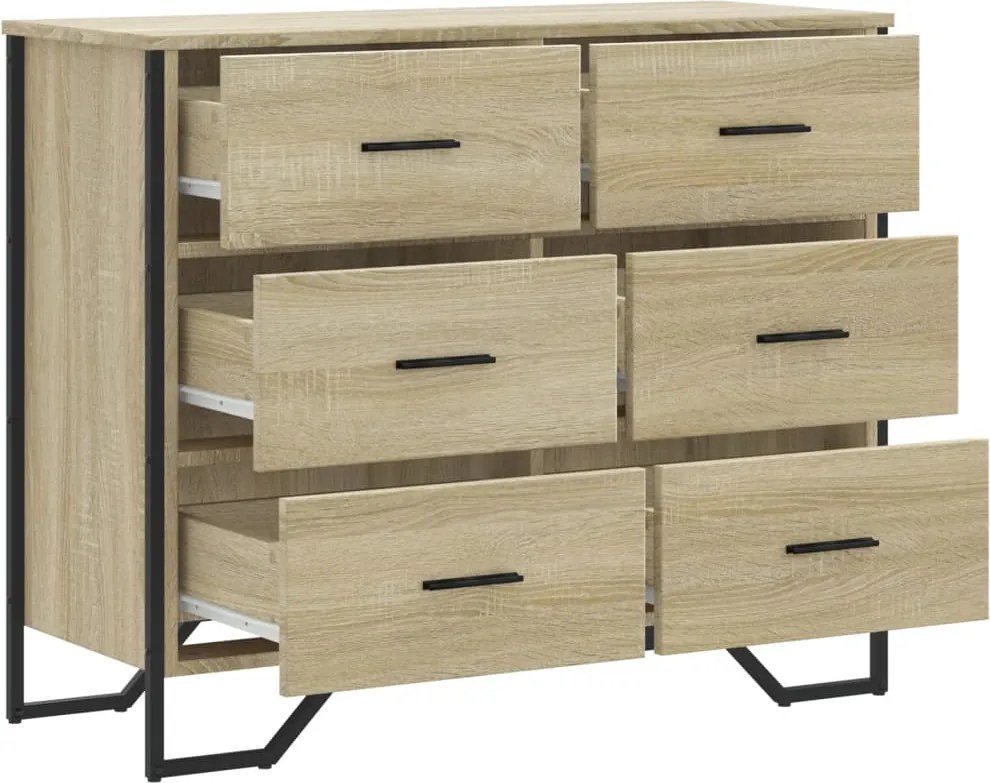 Komoda dub sonoma 91 x 35,5 x 74,5 cm kompozitní dřevo 3295303