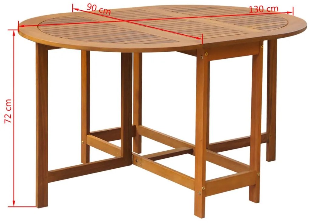Zahradní stůl Callver - masivní akáciové dřevo | 130x90x72 cm