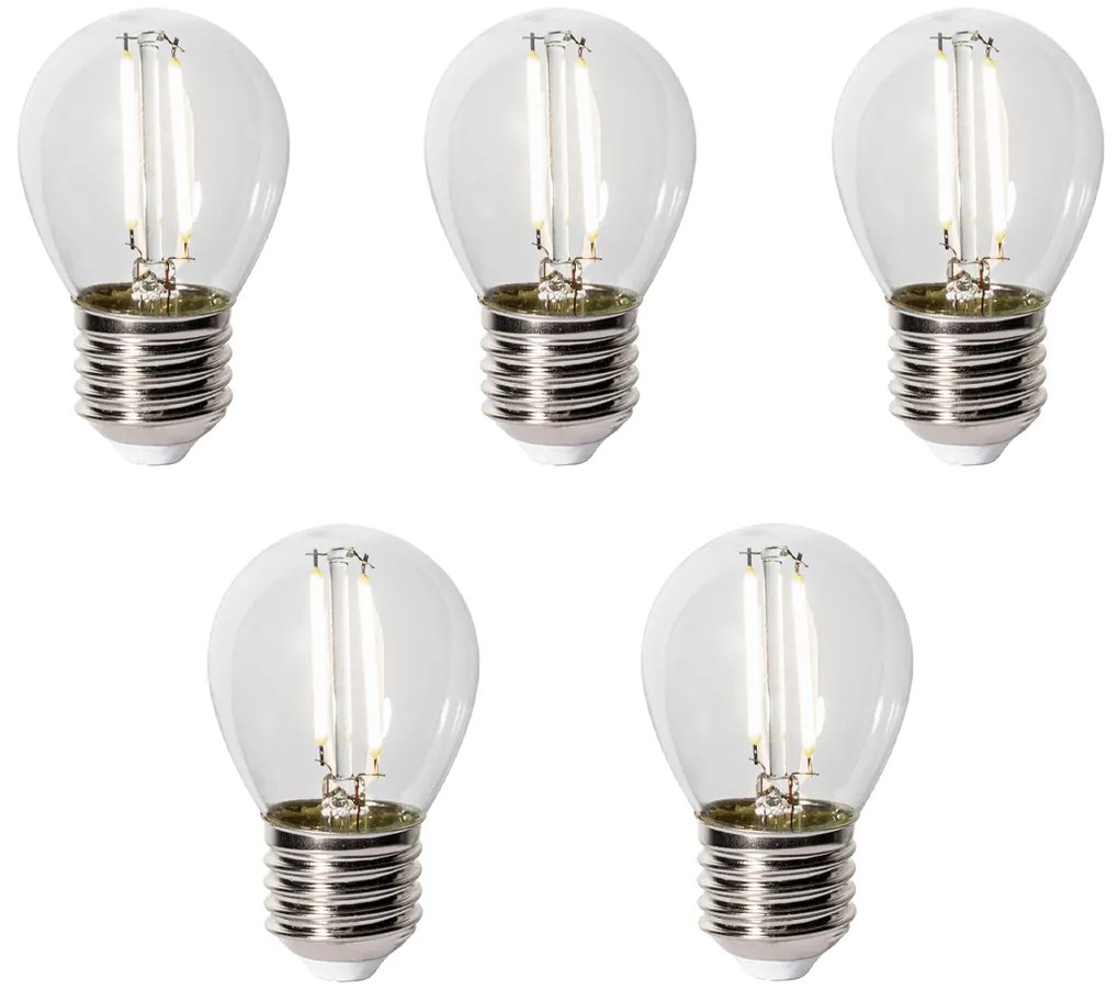 Sada 5 LED žárovek E27 P45 se senzorem soumraku 3W 250 lm 3000K
