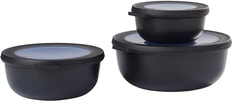 Potravinové krabičky v sadě 3 ks Nordic black – Mepal