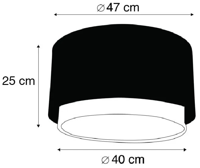 Stínidlo na závěsné svítidlo z textilie černé/bílé 47/25 - Duo