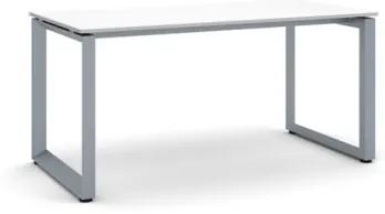 Kancelářský stůl PRIMO INSPIRE, šedostříbrná podnož, 1600 x 800 mm, bílá