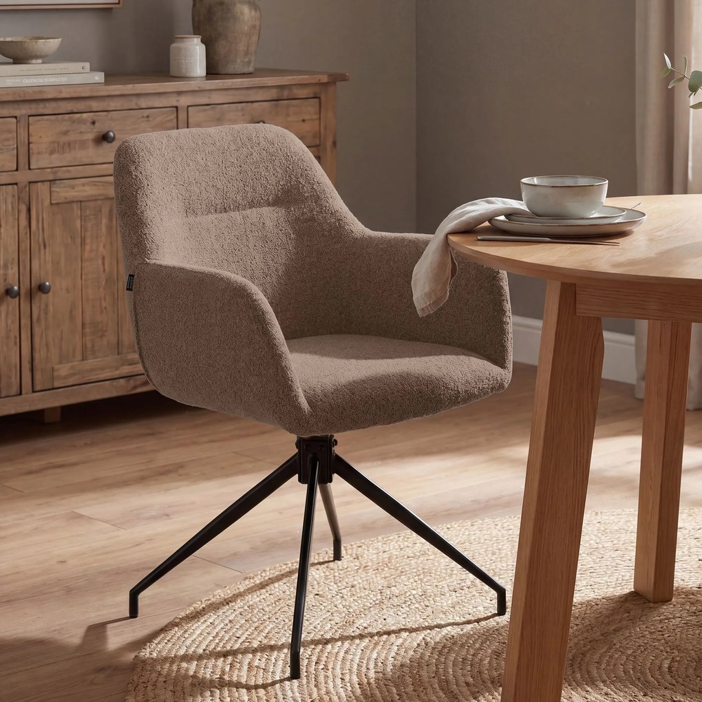 Jídelní židle Merlinda látka Teddy – hnědá