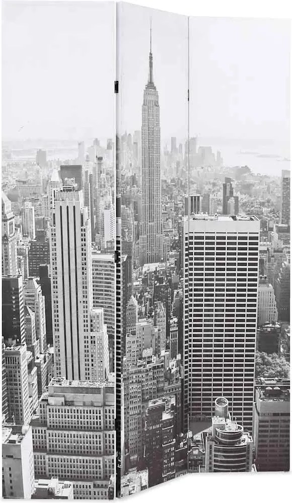 Skládací paraván 120 x 170 cm New York by Day černobílý 245857